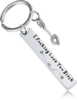 China GUGEER Best Friend Keychain for Women, Stainless Steel Key Chain Engrave I Fking Love You Bith Birthday Christmas Friendship Gift for Bestie Best Friends Female Bff for sale