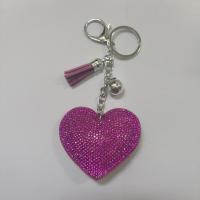 China GUGEER Rhinestone Heart Charm Keychain - Cute Bag Purse Handbag Accessories - Tassel Key Chain for Women Men for sale