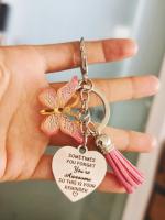 China GUGEER Inspirational Keychain for Women, Heart Keychain Butterfly Keychains For Women Girls Key Chain For Car Keys Purse Charms Handbag Backpack for sale