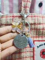 China GUGEER Cute Keychain Butterfly Thank You Keychain Team Keychain Name Tassel Keychain With Personalized Letter for sale