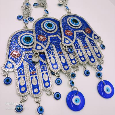 China GUGEER Blue Evil Eye Glass Hanging Pendant Car Rearview Evil Eye Charm Ornament Turkish Greek Amulet Wall Decor Accessories for Good Luck Protection Energy Wedding Party Christmas Home (Fatima) for sale