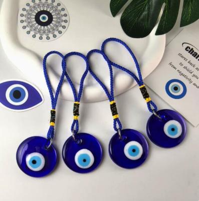 China GUGEER Blue Evil Eye Glass Hanging Pendant Car Rearview Evil Eye Charm Ornament Turkish Greek Amulet Wall Decor Accessories for Good Luck Protection for sale