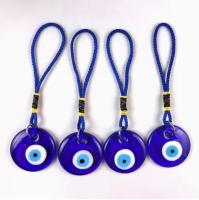 China GUGEER Blue Evil Eye Glass Hanging Pendant Car Rearview Evil Eye Charm Ornament Turkish Greek Amulet Wall Decor Accessories for Good Luck Protection for sale