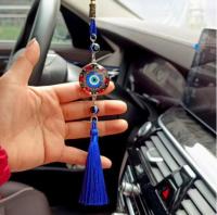China GUGEER Evil Eye Keychains Lucky Charms Protection Charm for Women Men Car Key Ring Bag Purse Accessories for sale