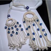 China GUGEER Turkish Evil Blue Eye Bag Charms Handmade Tassel Bag Charm Keychain Amulet Home Decor Blessing Protection Crystal Pearl Gift Blue Eyes Keychains Car Hanging Ornament for sale