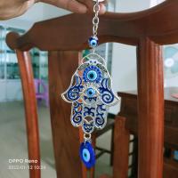 China GUGEER Blue Evil Eye Keychains Purse Charms Wall Hanging Amulet for Good Luck and Protection at Home for sale