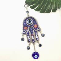 China GUGEER Fatima Bag Charms Purse Charms Hanging Hand of Fatima Blue with Turkish Eye Decorative Door and Window Amulet Protector for Home Ornament and Practical for Wall and Office for sale