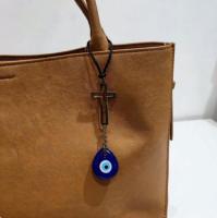 China GUGEER Evil Eye Heart Keychains Bag Purse Keychains Good Luck Amulet protection Charm Keychains for Women Men for sale