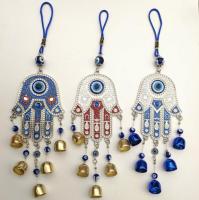 China Blue Evil Eye Hand of Fatima Wind Chimes Outdoor Decoration, Hamsa Hand Windcatcher, Evil Eye Wind Bells, Fatima's Holy Hand Blue Evil Eye Amulet Wind Chimes for Home,Gift for Mom,Balcony,Patio,Garden for sale