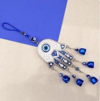 China Blue Evil Eye Hand of Fatima Wind Chimes Outdoor Decoration, Hamsa Hand Windcatcher, Evil Eye Wind Bells, Fatima's Holy Hand Blue Evil Eye Amulet Wind Chimes for Home,Gift for Mom,Balcony,Patio,Garden for sale