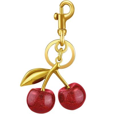 China GUGEER Cherry Bag Charm Cute Key Chains Cherry Purse Charms for Handbags, Strawberry Keychain Mother's Day Gifts for sale