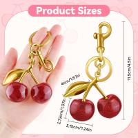 China GUGEER Cherry Bag Charm Cute Key Chains Cherry Purse Charms for Handbags, Strawberry Keychain Mother's Day Gifts for sale