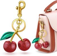 China GUGEER Cherry Keychain Bag Charm for Purses–Cute Keyring Accessories for Women, Fashionable Handbag Charms for Car Keys for sale