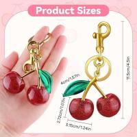 China GUGEER Cherry Keychain Bag Charm for Purses–Cute Keyring Accessories for Women, Fashionable Handbag Charms for Car Keys for sale