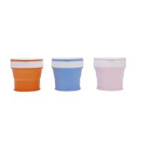 China Custom Printed Logo Reusable Coffee Drinking Cup Collapsible Silicone Mugs for sale