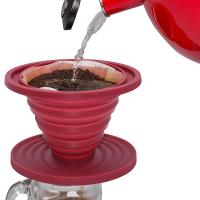 China Eco-Friendly Fold Reusable Pour Over Dripper Silicone Folding Coffee Filter for sale