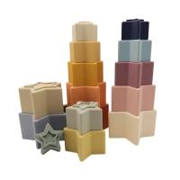 China 100% Silicone Star Stacking Cups Set of 5 Nesting Baby Toys 98mm for sale