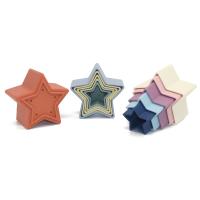 China 100% Silicone Star Stacking Cups Set of 5 Nesting Baby Toys 98mm for sale