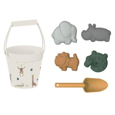 China Wholesale Silicone Beach Toy Set Kids Summer Sand Bucket 450g Non Toxic for sale