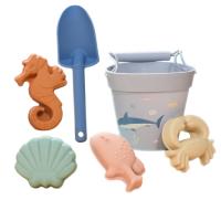 China Foldable Silicone Beach Bucket Set 1.5L Kids Sand Toy BPA Free Outdoor Play for sale
