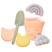 China Foldable Silicone Beach Bucket Set 1.5L Kids Sand Toy BPA Free Outdoor Play for sale