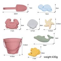 China Silicone Beach Toy Set 8-Piece Bucket Molds for Kids Sand Play BPA-Free for sale