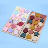 China Food Grade Silicone Puzzle BPA Free Montessori Shape Stacking Toy 183x180x21mm for sale