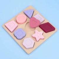 China Food Grade Silicone Puzzle BPA Free Montessori Shape Stacking Toy 183x180x21mm for sale