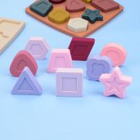 China Food Grade Silicone Puzzle BPA Free Montessori Shape Stacking Toy 183x180x21mm for sale