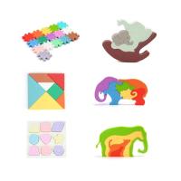 China Food Grade Silicone Puzzle BPA Free Montessori Shape Stacking Toy 183x180x21mm for sale