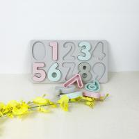 China Food Grade Silicone Number Puzzle Board 150x270mm Educational Toy for Toddlers 2-3 Years for sale