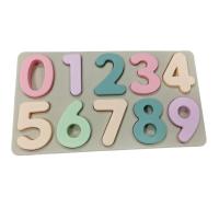 China Food Grade Silicone Number Puzzle Board 150x270mm Educational Toy for Toddlers 2-3 Years for sale