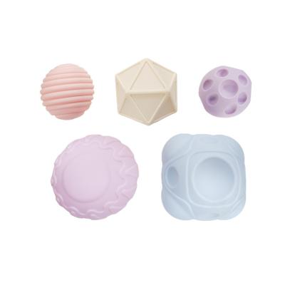China 100% Silicone Sensory Balls Set 5pcs 75mm Baby Teether Stress Relief Toys for sale
