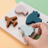 China Baby Silicone Teething Jigsaw Puzzle Montessori Sensory Toys 120x120x40mm 250g for sale