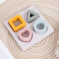 China Baby Silicone Teething Jigsaw Puzzle Montessori Sensory Toys 120x120x40mm 250g for sale