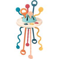 China Baby Sensory Montessori Silicone Pull String Toy 4.7x4.7x9.5cm Travel Teether for sale