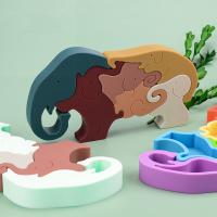 China Elephant Shape BPA Free Silicone Teether Stacking Blocks for Babies 192x105mm for sale