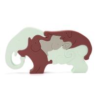 China Elephant Shape BPA Free Silicone Teether Stacking Blocks for Babies 192x105mm for sale