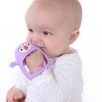 China Food Grade Silicone Baby Teether Pacifier 0-6 Months Hand Wrist Teething Toy 55g for sale