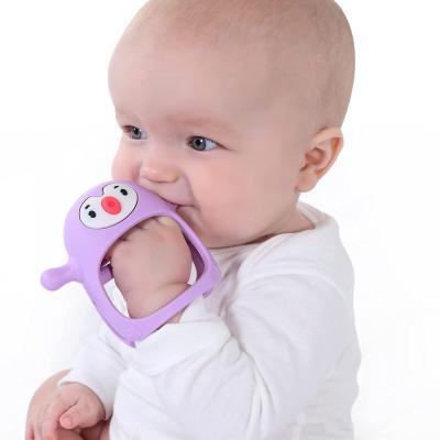 China Food Grade Silicone Baby Teether Pacifier 0-6 Months Hand Wrist Teething Toy 55g for sale