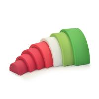 China Food Grade Silicone Rainbow Stacking Blocks 7 Piece BPA Free Toddler Educational Toy 140x75x40cm for sale