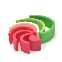 China Food Grade Silicone Rainbow Stacking Blocks 7 Piece BPA Free Toddler Educational Toy 140x75x40cm for sale