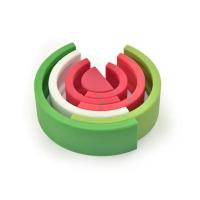 China Food Grade Silicone Rainbow Stacking Blocks 7 Piece BPA Free Toddler Educational Toy 140x75x40cm for sale