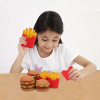 China Food Grade Silicone Hamburger Fries Stacking Blocks Sensory Toy for Kids 148g for sale