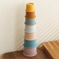 China Montessori Silicone Stacking Cups 7 Colors Educational Toy for Toddlers 1-4 Years for sale