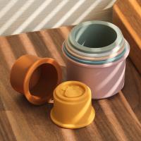 China Montessori Silicone Stacking Cups 7 Colors Educational Toy for Toddlers 1-4 Years for sale