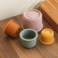 China Montessori Silicone Stacking Cups 7 Colors Educational Toy for Toddlers 1-4 Years for sale