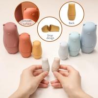 China BPA Free Silicone Nesting Dolls Montessori Stacking Toy Set 125mm Baby Teether for sale