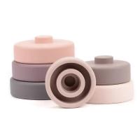 China BPA Free Silicone Stacking Building Blocks 6 Piece Educational Toy Set 130mm for sale