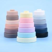 China BPA Free Silicone Stacking Building Blocks 6 Piece Educational Toy Set 130mm for sale